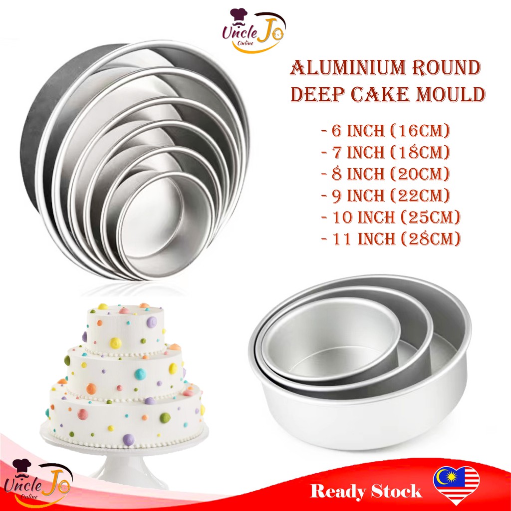 Aluminium Round Deep Cake Mould - 6/7/8/9/10/11 Inch | Loyang Kek Bulat ...