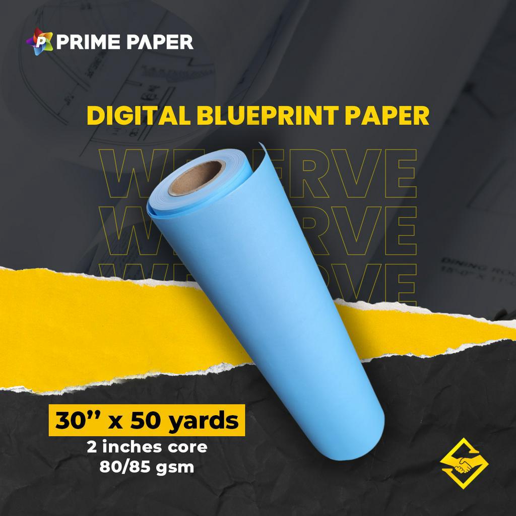 Blue paper 30 inches x 50 Yards - Digital Blueprint Bluepaper Roll - 2 ...