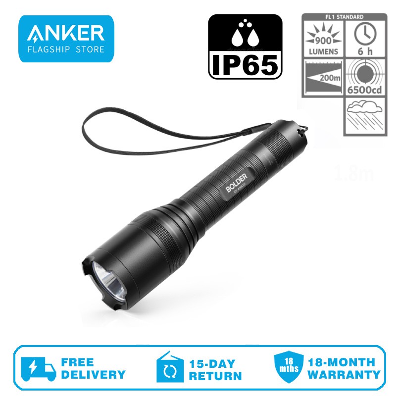 Anker T1420 Rechargeable Bolder LC90 LED Flashlight, Pocket-Sized Torch ...