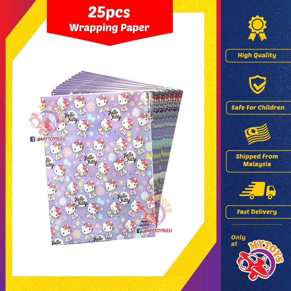 Wrapping Paper Hello Kitty Kimono 25pcs Wholesale Gift Wrapper Pembalut ...