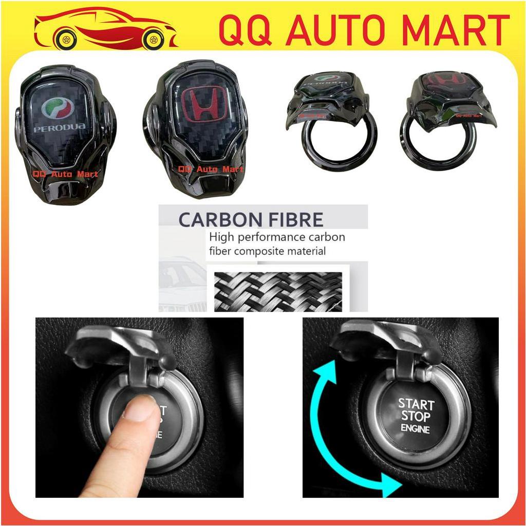 Carbon fiber Alloy Car Engine Ignition Push Start Button Cover Proton ...