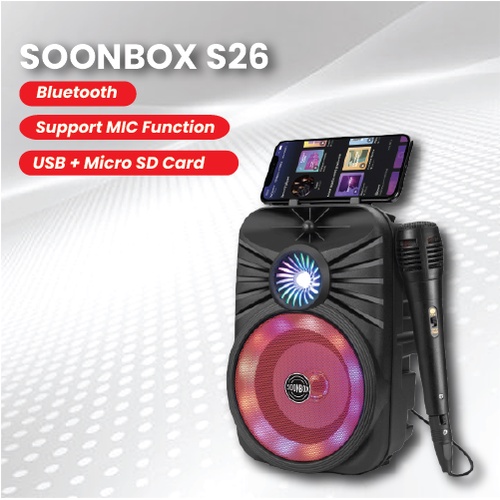 SOONBOX S26 Karaoke Wireless Bluetooth 5 Inch Portable Speaker with Mic ...