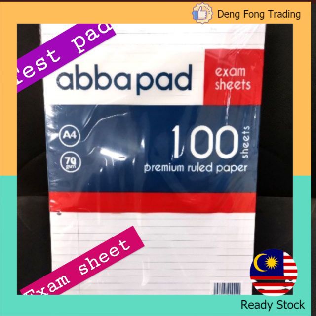 Exam sheets abbapad @ 100s test pad (70gsm ) | Shopee Malaysia