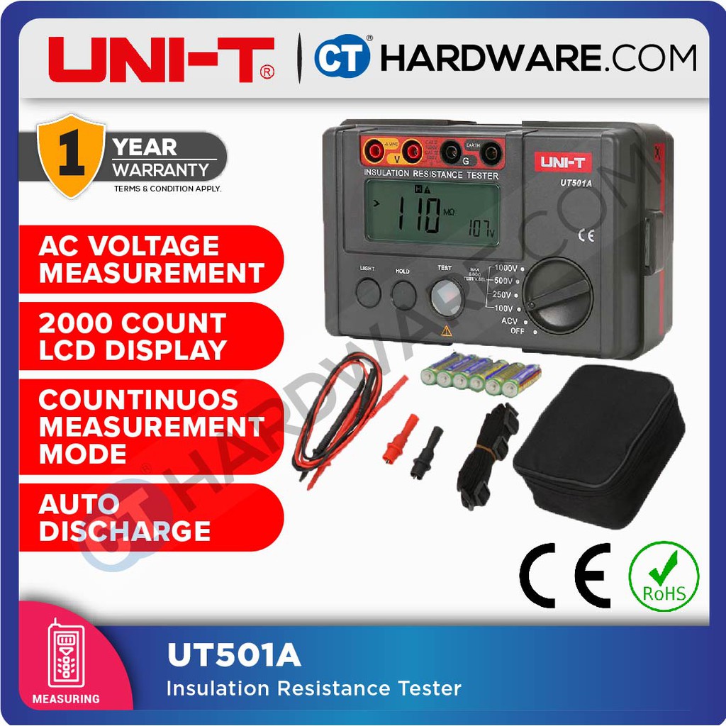 UNI-T UT501A Insulation Resistance Tester | Shopee Malaysia