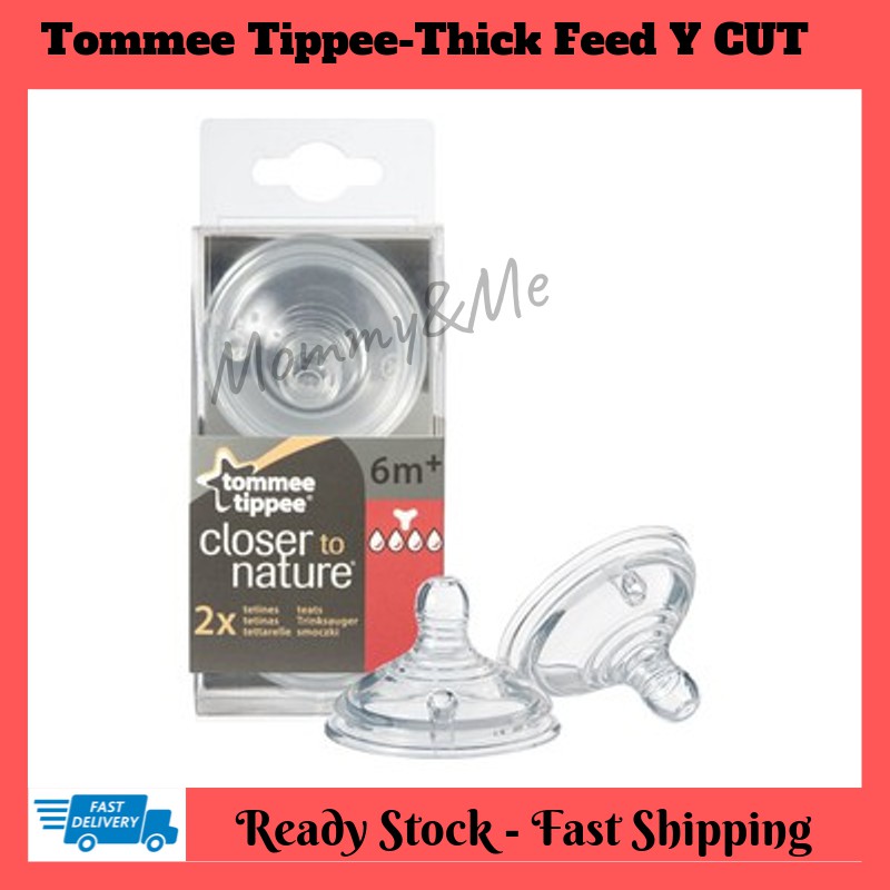 [TT] [TEAT] Tommee Tippee Closer To Nature Teat - Thick Feed Flow Y-Cut ...
