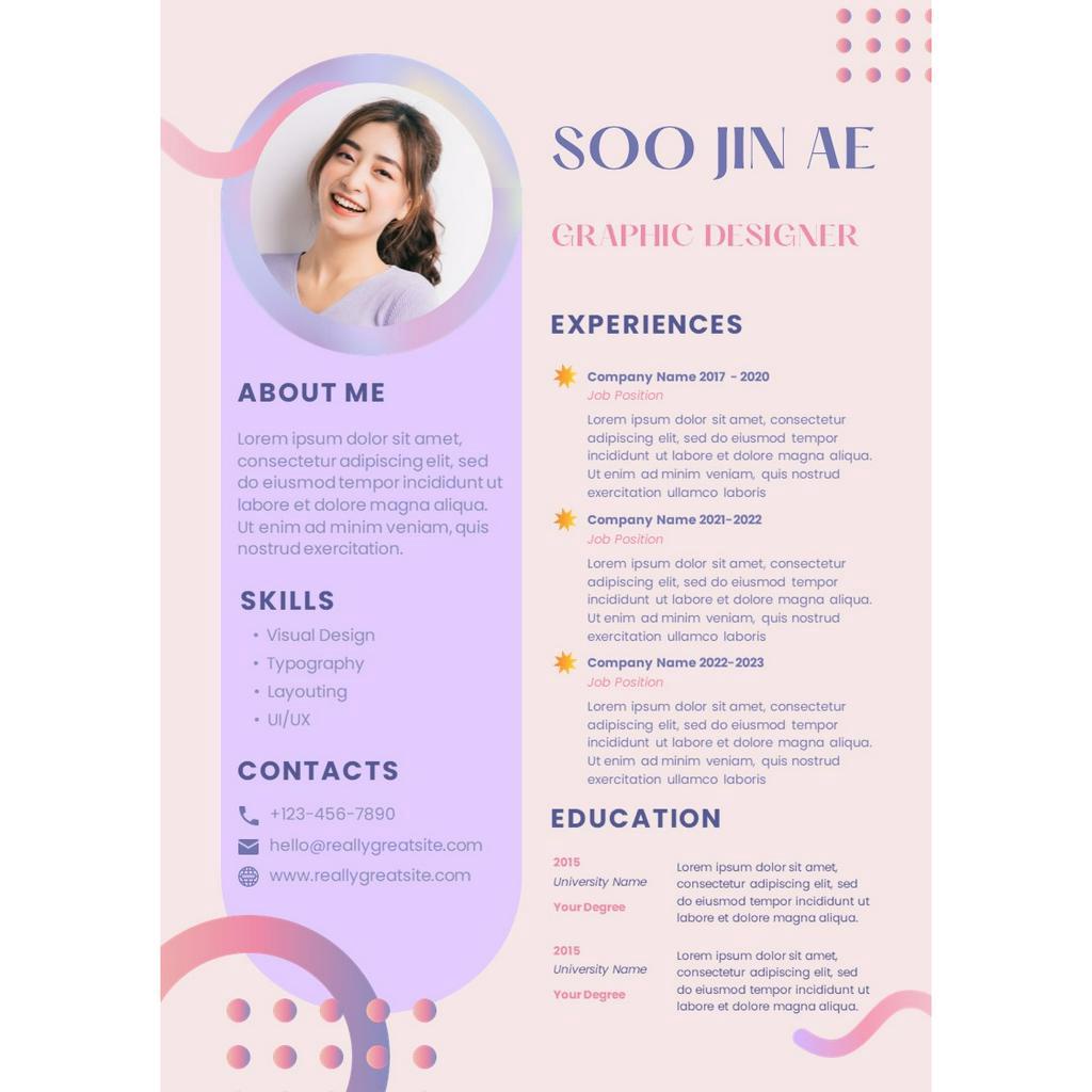 [ENGLISH & B. MELAYU VERSION RESUME TEMPLATE- EDITABLE] Blue and Pink ...