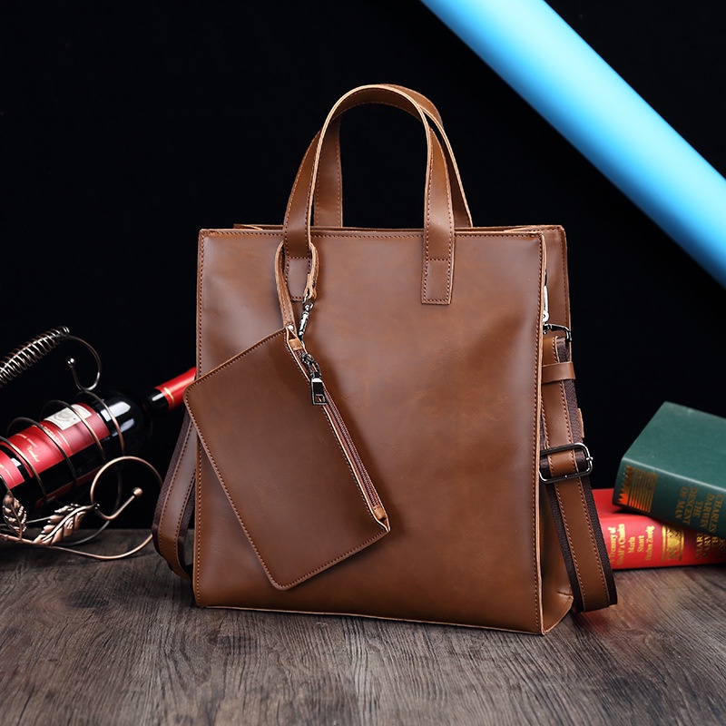 Crazy Horse Leather Man Sling Bag Fashion Handbag Men Retro Crossbody ...