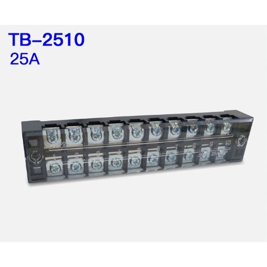 TB25 TB-25 3/4/5/6/8/10/12 Fixed Barrier Dual Row Strip Screw Terminal ...
