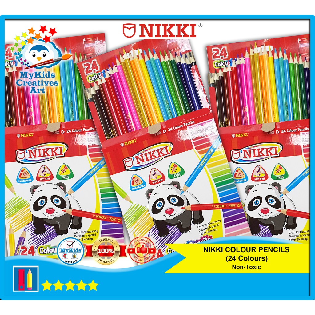 COLOUR PENCILS (24 COLOURS, NIKKI) | Shopee Malaysia