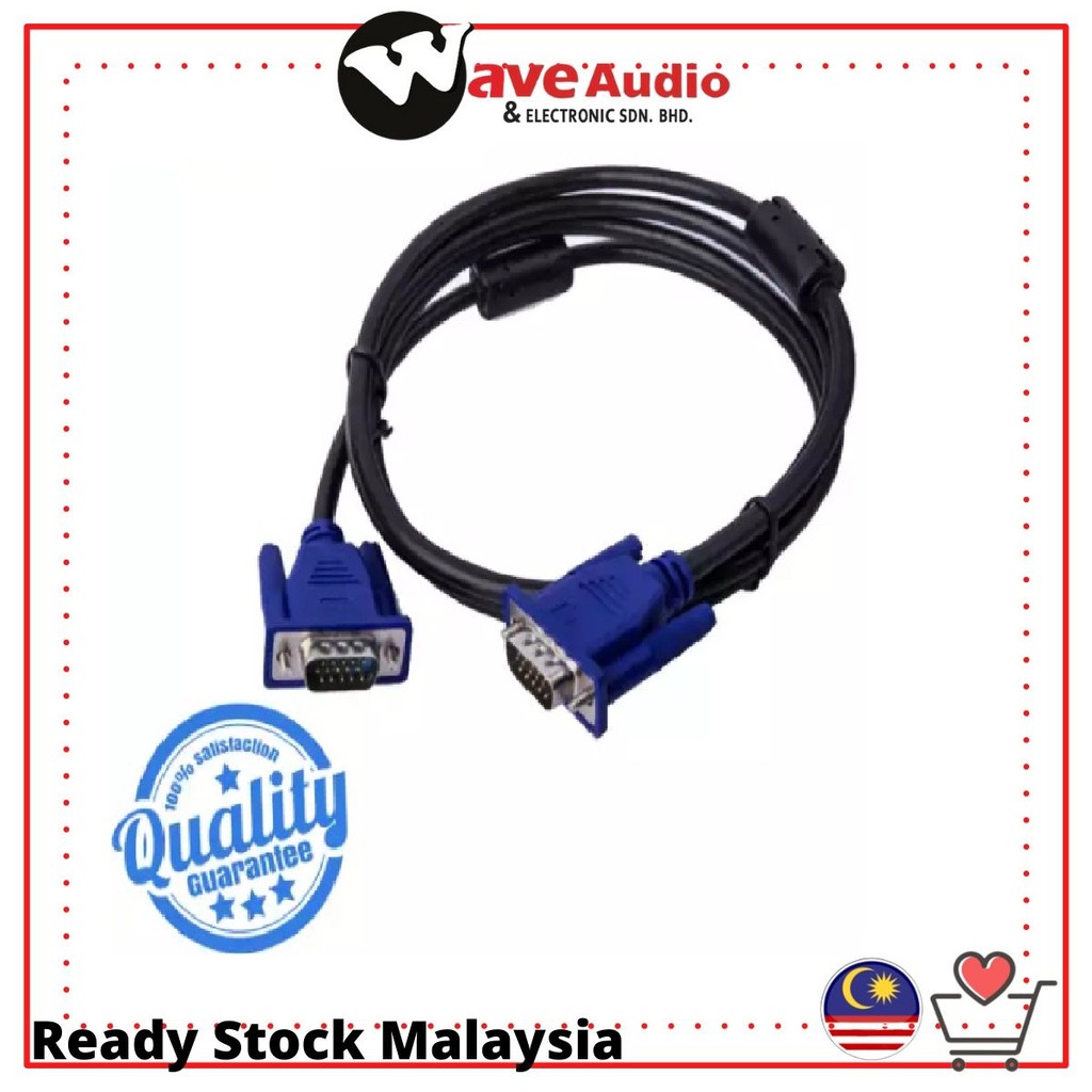 VGA 15 Pin Male to VGA 15 Pin Male Cable for LCD Monitor, Projector ...