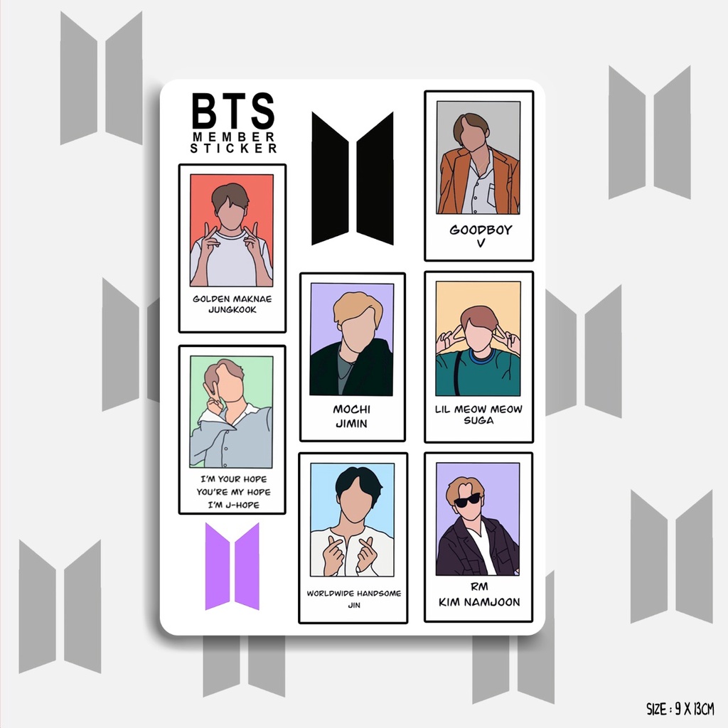 Bts MEMBER STICKER / KPOP TUMBLER STICKER / HP / LAPTOP / DECORATION ...