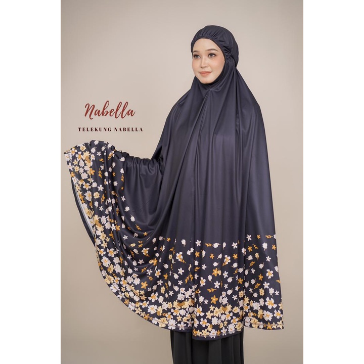 Nabella Telekung Bunga Khaki| Telekung Flora Sakura| Telekung Solat ...