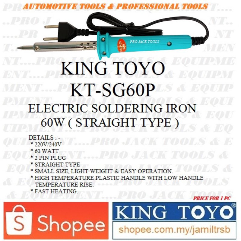 SALE!!!! KT-SG60P ~ Original KING TOYO Electric Soldering Iron - 60W (Straight) | Shopee Malaysia