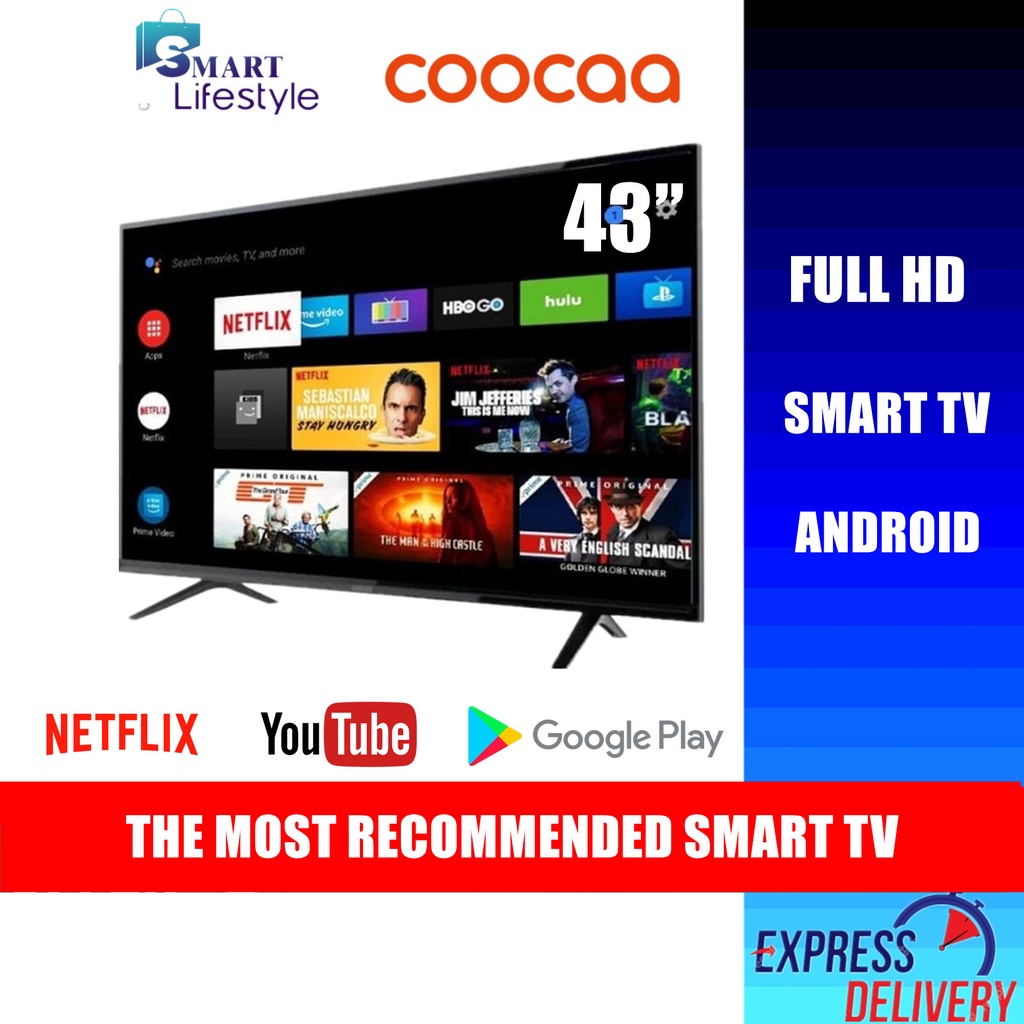 Coocaa Full HD Android 9.0 Smart TV with Google Playstore WIFI (43 ...