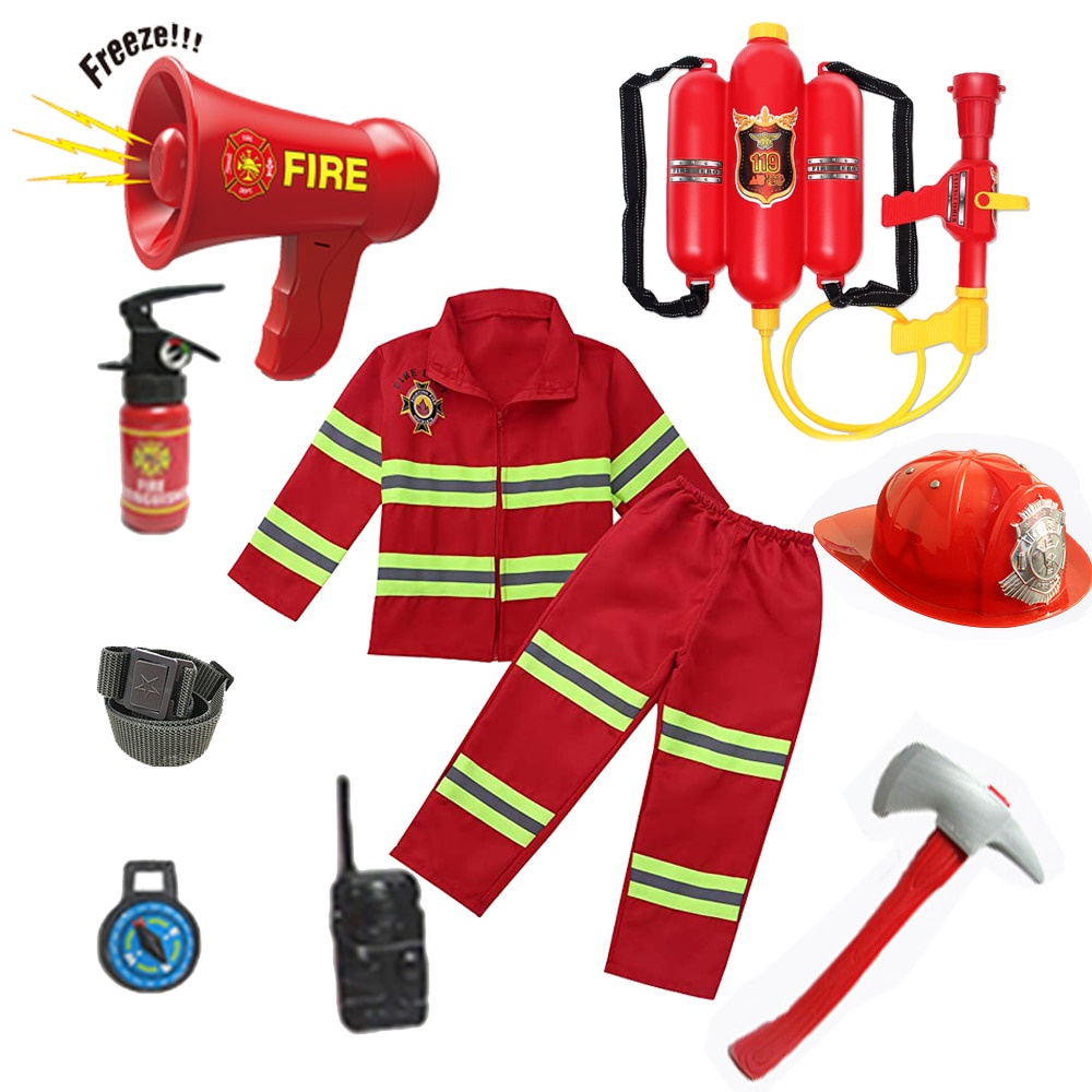 New Year Christmas Gift Fireman Sam Costume for Kids Boys Girls ...