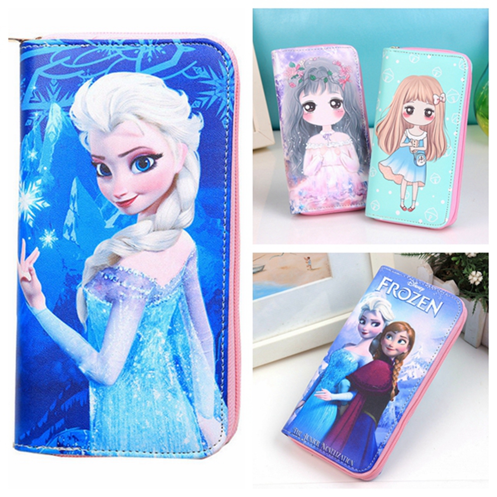 Frozen Wallet Cute Cartoon Coin Purse Girl Zip Purses Girls Long ...
