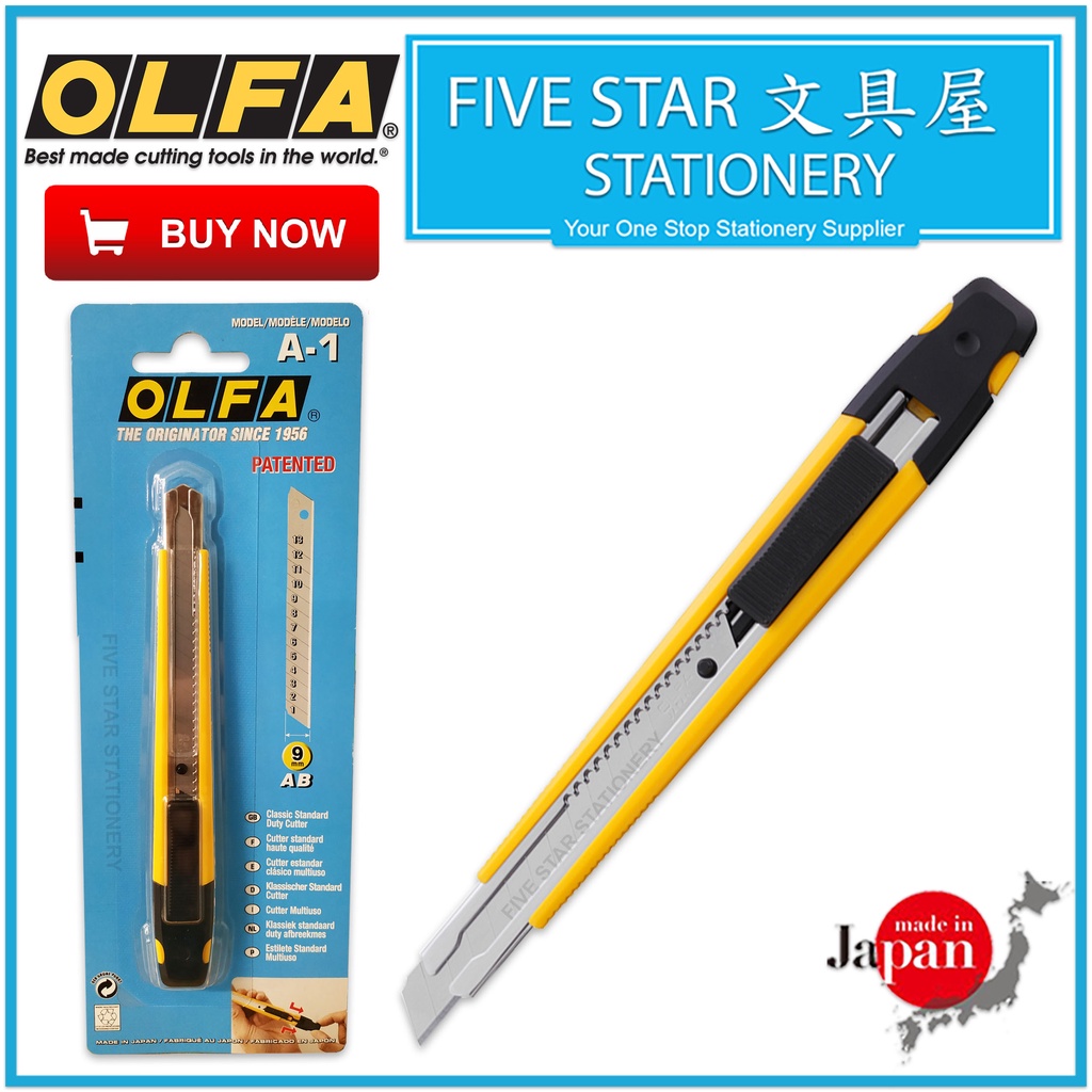 OLFA A-1 Standard Duty Cutter Quality and Precision 9mm Olfa Original Malaysia Pisau Mata Tajam ...