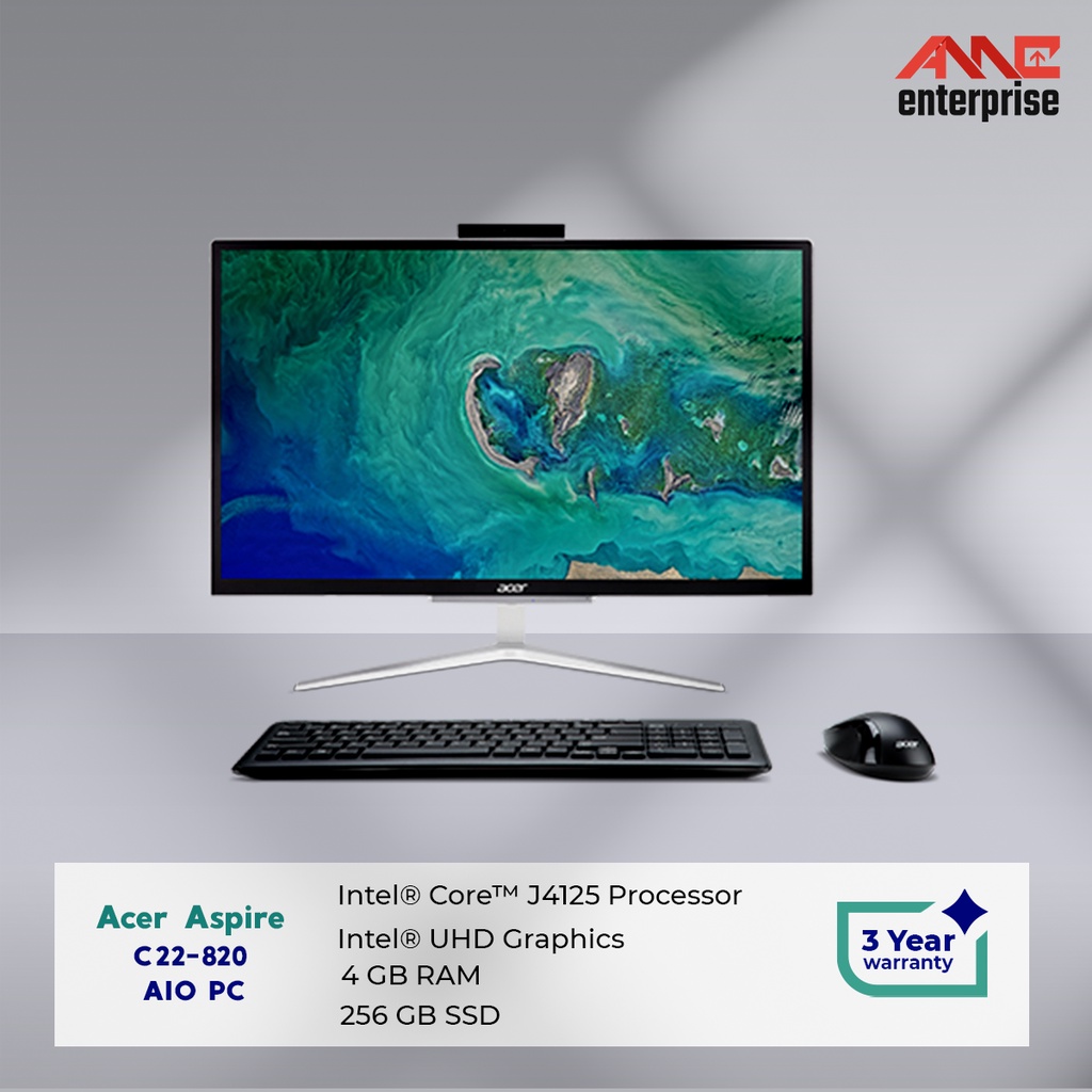 ACER Aspire C22-820 ALL-IN-ONE PC - Win 10/ Intel® Core™ J4125/4GB 256 ...