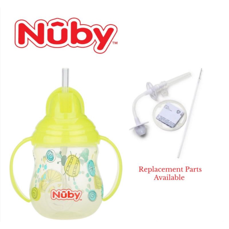 Nuby Designer Series No Spill 360 Weighted Straw cup 9oz/270ml 12m+/Replacement Parts Single ...