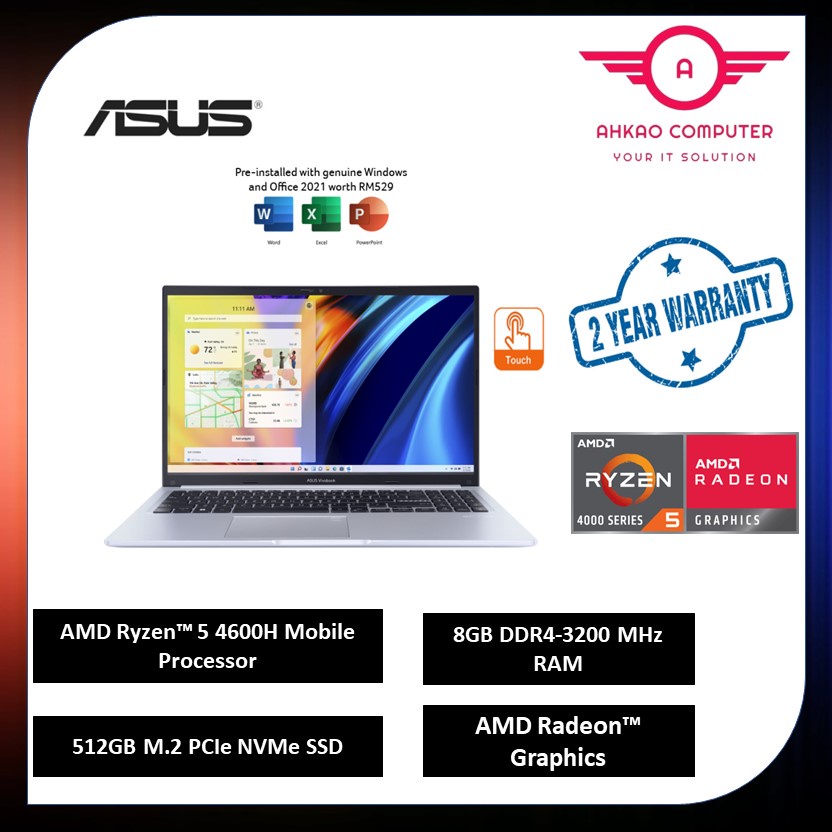 Asus Vivobook 15 M1502I-AE8155WS 15.6'' FHD Touch Laptop Icelight ...
