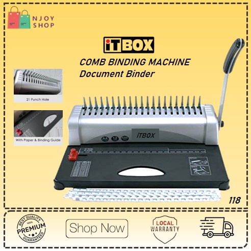 iTBOX Comb Binding Machine 118 | Heavy Duty Comb Binder | A4 Paper Puncher Binding | Document ...