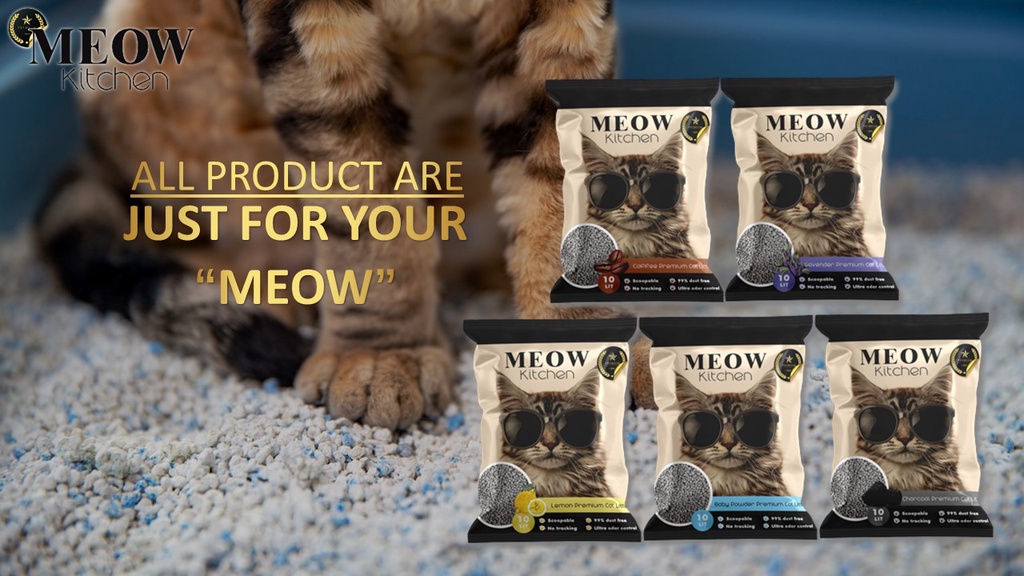 Meow Kitchen Bentonite Cat Litter 10L - ( Cat Sand / Pasir Kucing Wangi ...