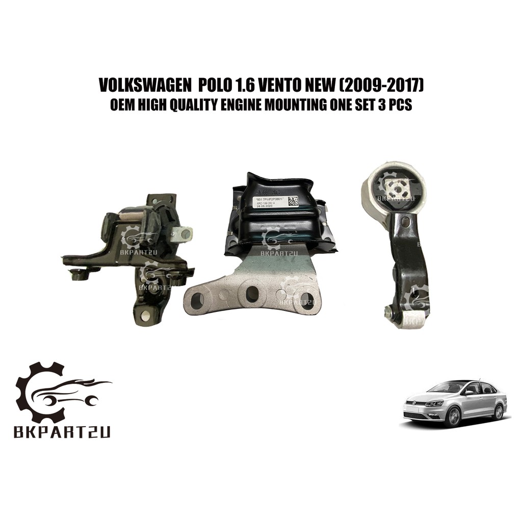 ENGINE MOUNTING SET 3 PCS LEFT RIGHT REAR ONE SET VOLKSWAGEN POLO 1.6 ...