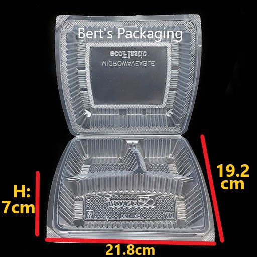 3 Compartment Lunch Box 50pcs / Food Delivery Rice Box / Nasi Kotak 3 ...