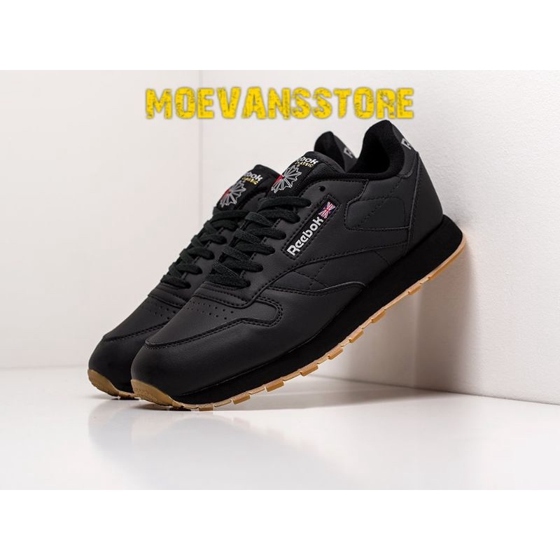 Reebok CLASSIC LEATHER UTILITY ENGLAND ALL BLACK GUM Men's SNEAKERS ...