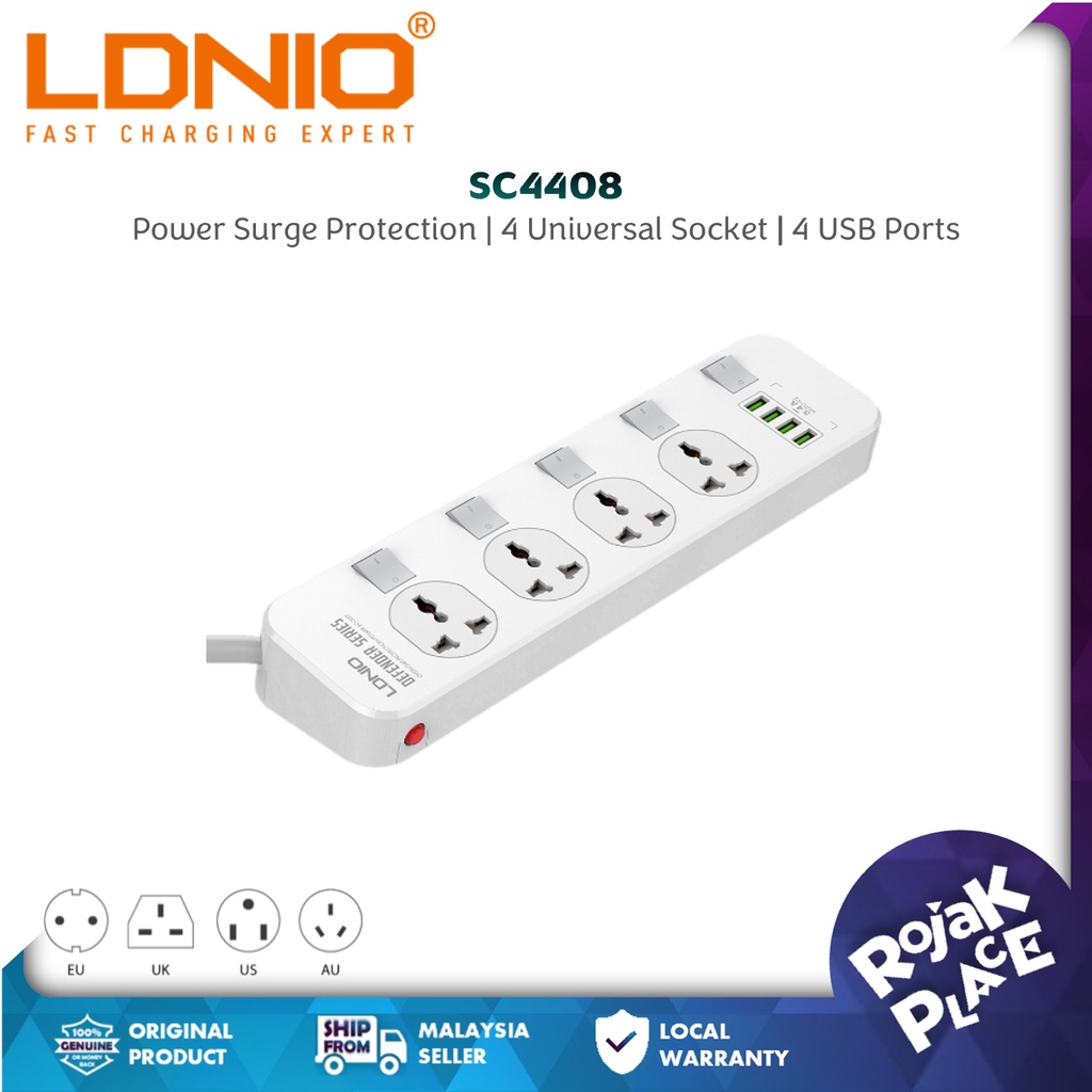 LDNIO SC4408 Electrical Socket Smart Extension Multifunction Power ...
