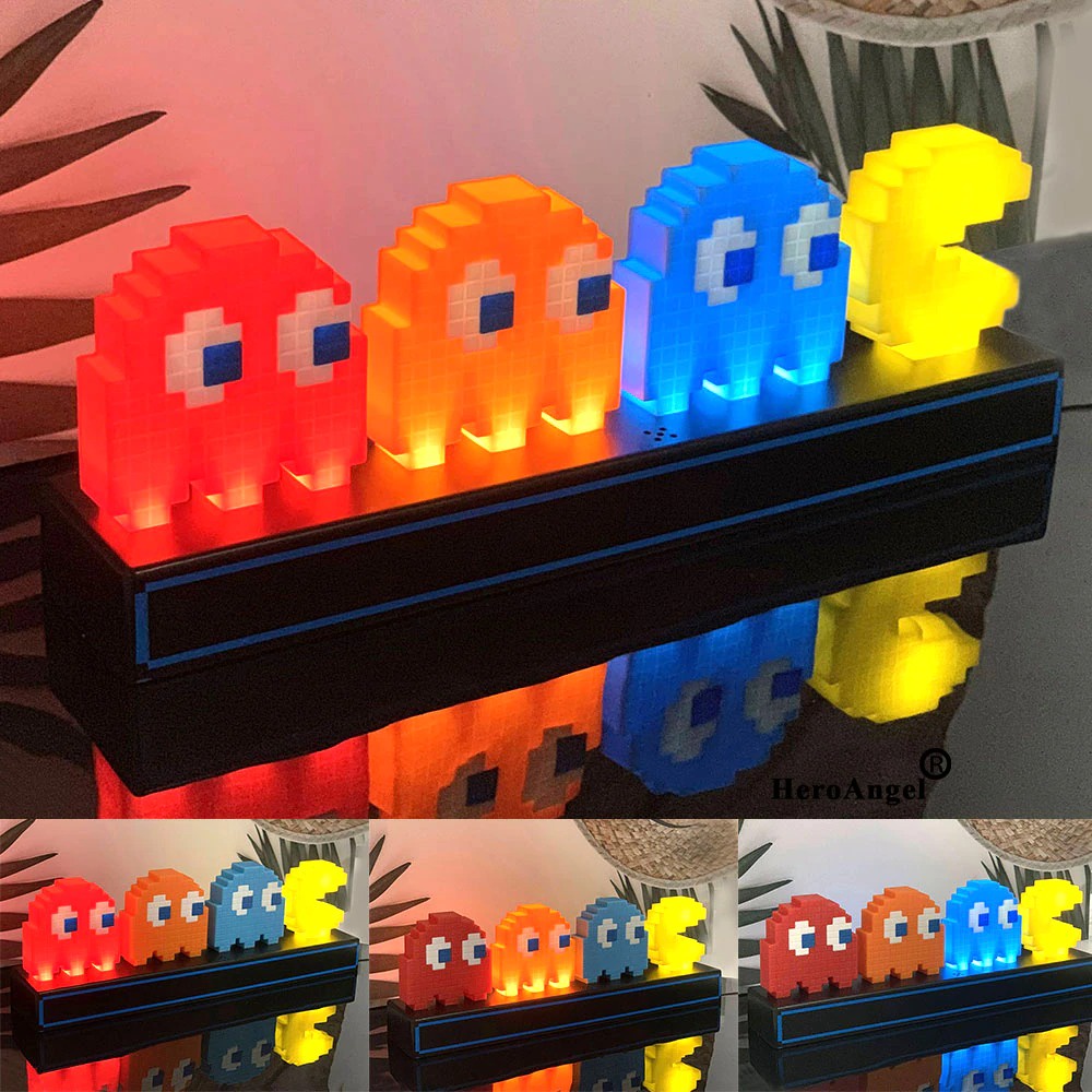 Icon Light Pac Man Pixel Lamp Visual Illusion 3D Game Icon Light LAMP ...