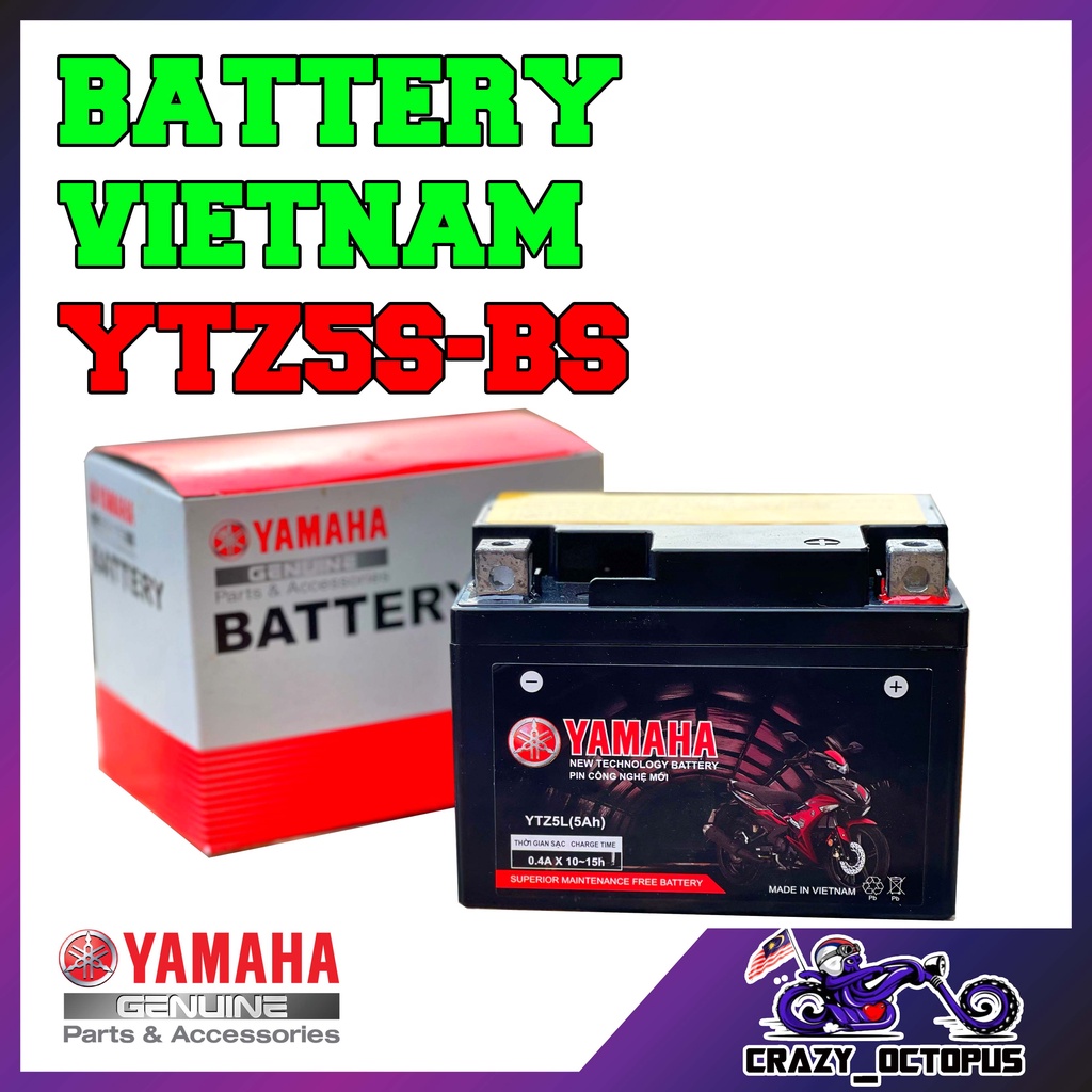 Battery Gel YTZ5S-BS Yamaha Vietnam PTZ5 YTZ5 JP PINACO Y15ZR/LC135 ...