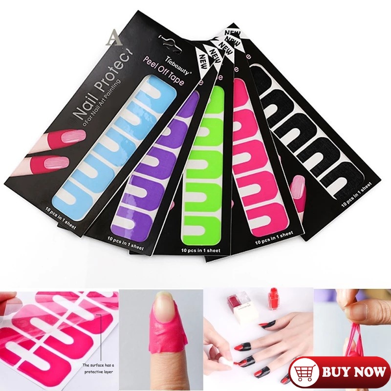 Hot Peel Off Nail Art Latex Tape Finger Protector Polish Sticker ...