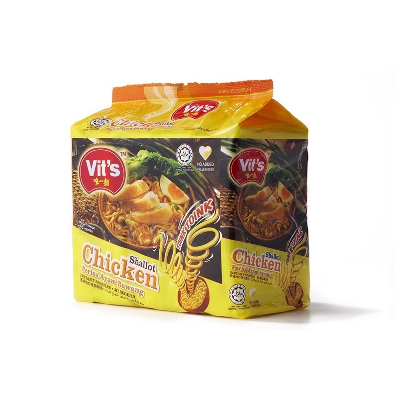 Vit's Instant Noodles Shallot Chicken (Mi Segera 78g x 5 Packets) | Shopee Malaysia