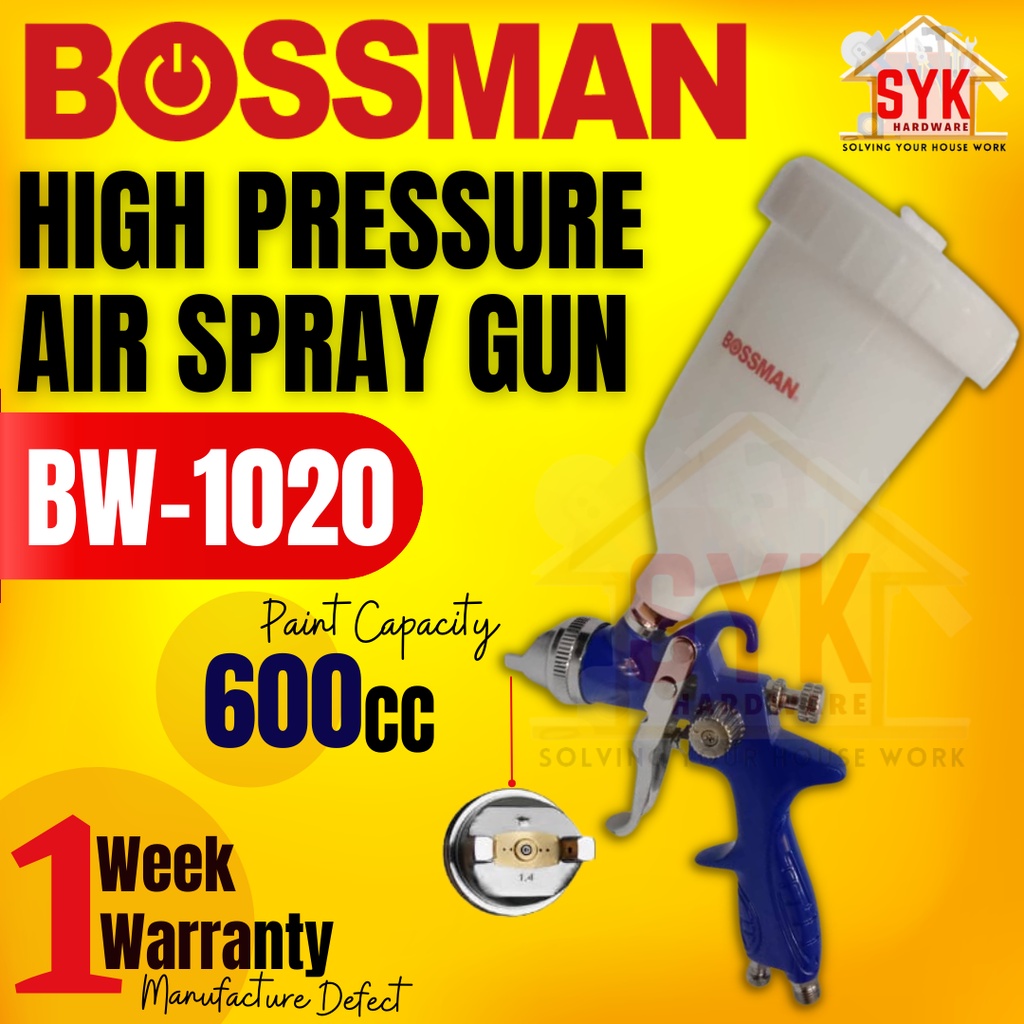 BOSSMAN BW-1020 High Pressure Air Spray Gun Spray Gun (600cc) | Shopee ...