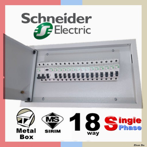 18 Way Metal Schneider Easy9 Distribution Box DB - Full Set - Signal ...