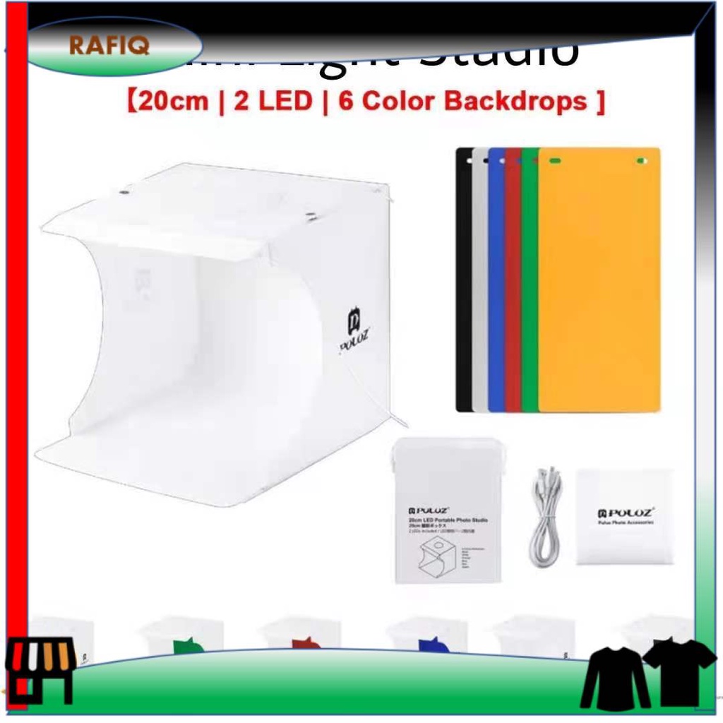 20cm 2 LED Light Photo Lighting Studio Shooting Tent Box Kit | Shopee ...