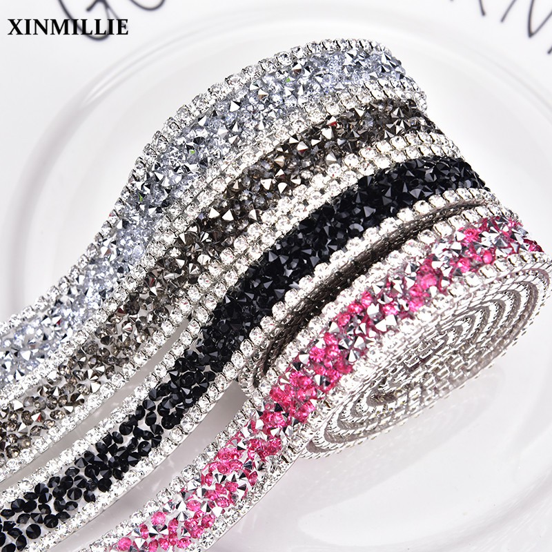 90cm rhinestone crystal trim 1.5cm width stone wedding cake chain DIY ...