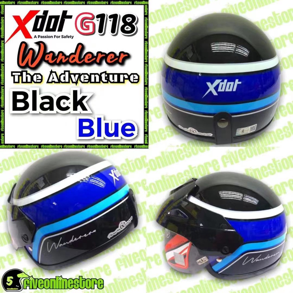 XDOT G118 Wanderer Half Cut Helmet SIRIM ORIGINAL Topi Keledar Kura ...