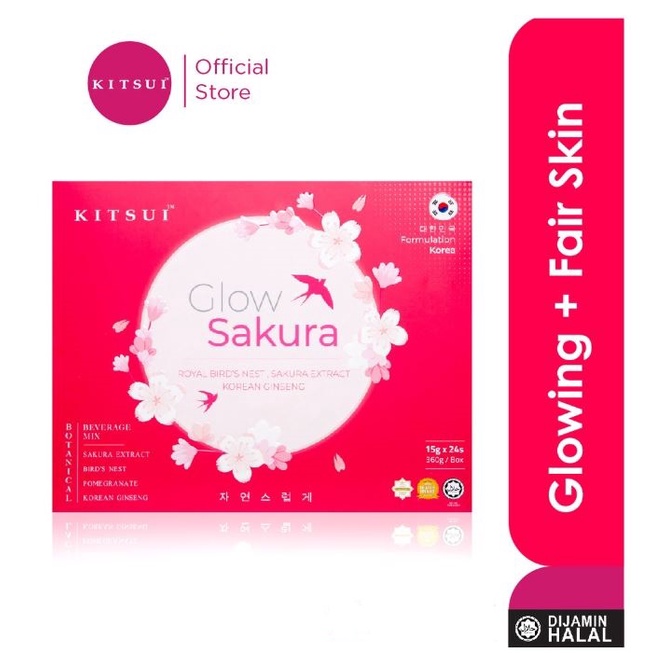KITSUI GLOW SAKURA Bird's Nest & Sakura Extract for Whitening ...