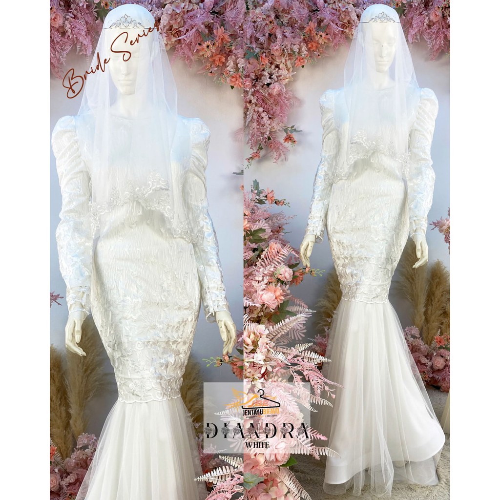 Exclusive Bride Series DIANDRA with Veil : Baju Akad Nikah Kahwin ...