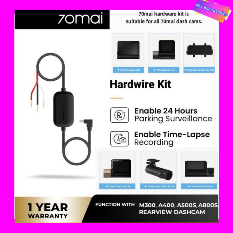 70mai hardware kit hard wide fuse kit for dash cam #24hours | Shopee ...
