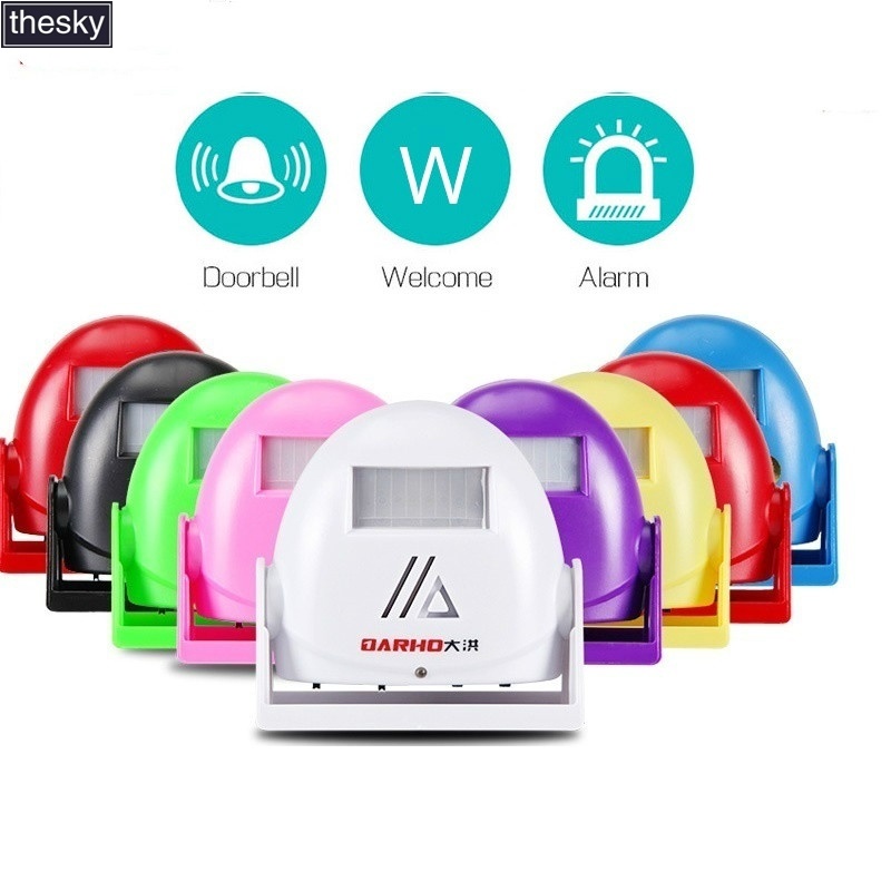 Wireless Smart Doorbell Infrared Motion Sensor Voice Promptor Warning ...