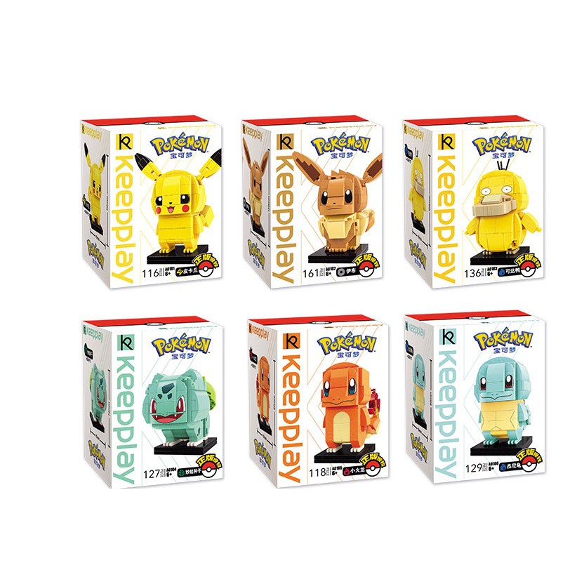 Keeppley Pokémon Series Square Head Assembled Building Blocks Pikachu ...