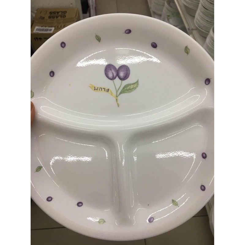 CORELLE Pinggan Suku Suku Separuh Divided Dish Plate 21.6cm | Shopee ...