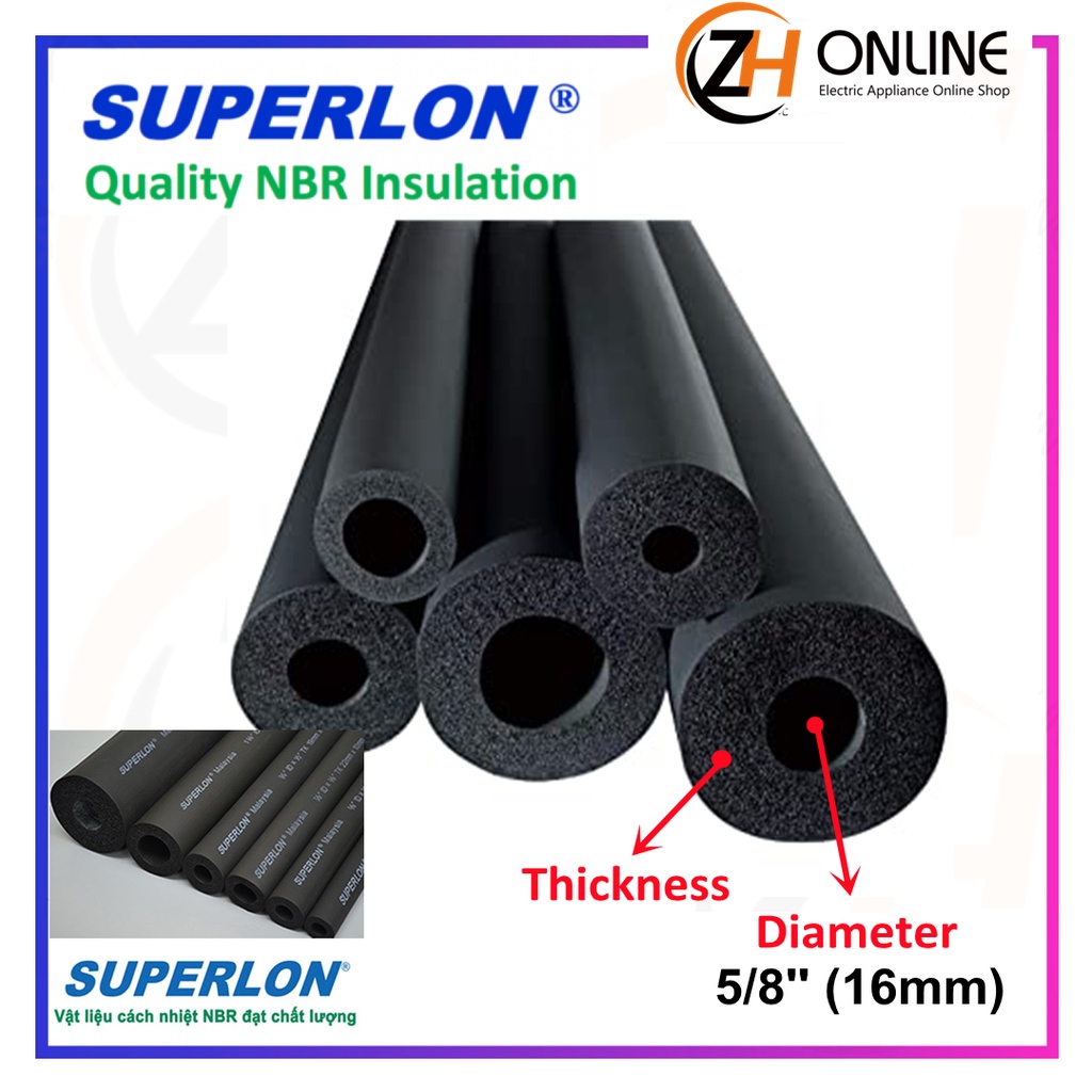 1PCS SUPERLON INSULATION AIRCOND PIPE HD FOR COPPER PIPE (OTHER SIZE ...
