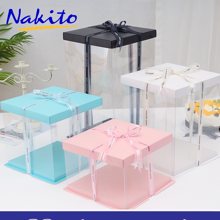 【10pcs】Nakito 1/2/3-layer 6/8/10/12/14inch transparent birthday cake ...