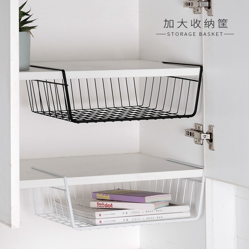 Metal Grid Under Shelf Basket / Under Table Basket / Desk Storage ...