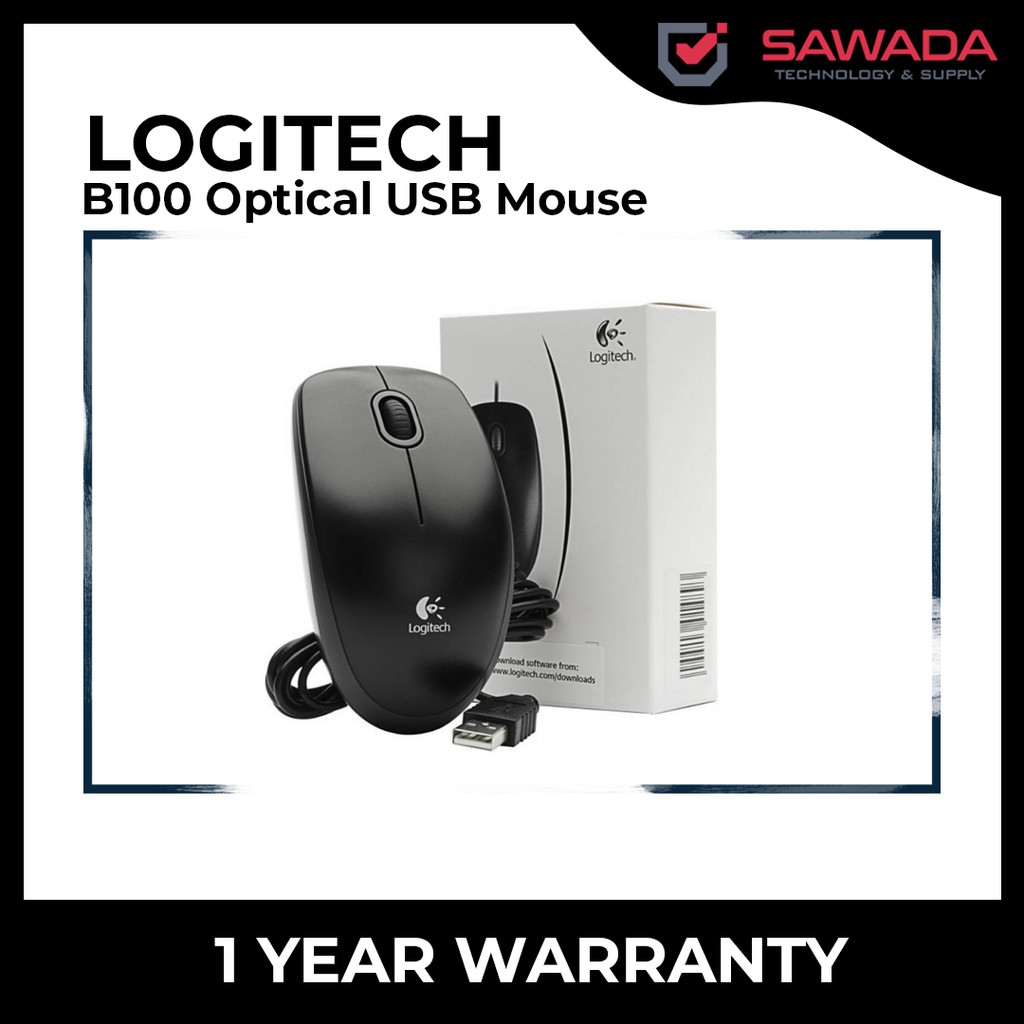Logitech B100 Optical USB Mouse (Ready Stock) | Shopee Malaysia