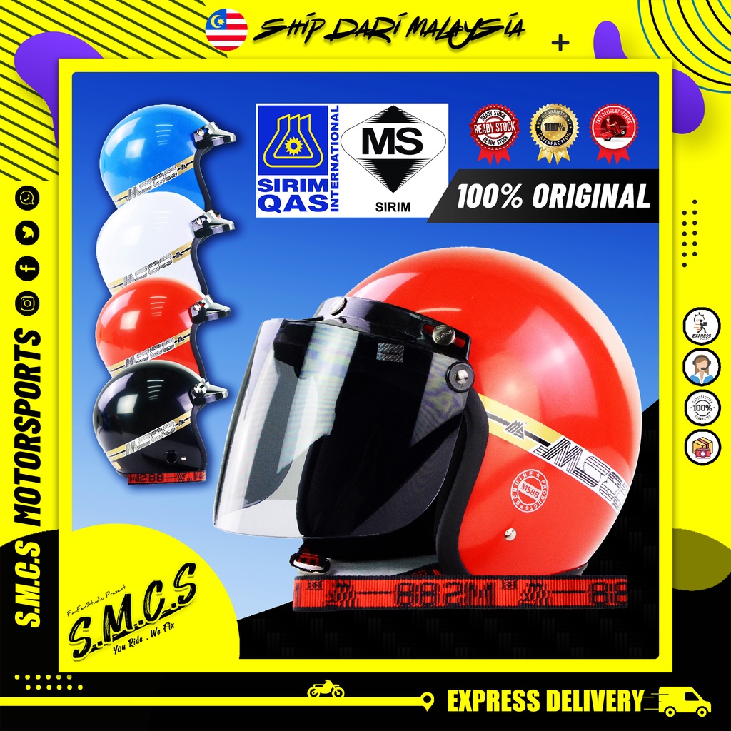 MS88 Helmet Siap Tinted Visor MS Tali Tulisan Merah [𝟭𝟬𝟬%𝗢𝗥𝗜𝗚𝗜𝗡𝗔𝗟 ...